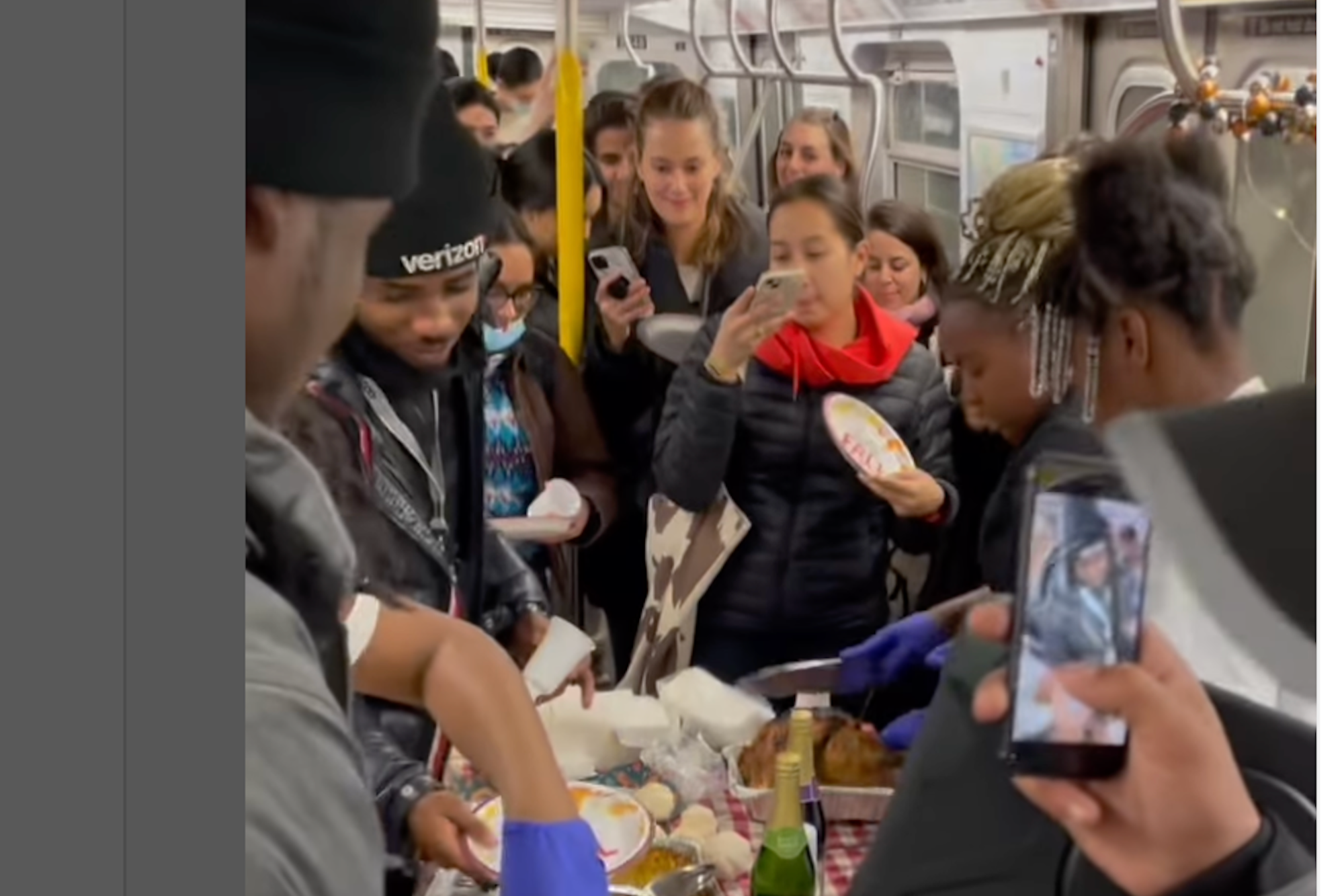 Surprise Thanksgiving Feast Delights NYC Subway Riders | Entrepreneur
