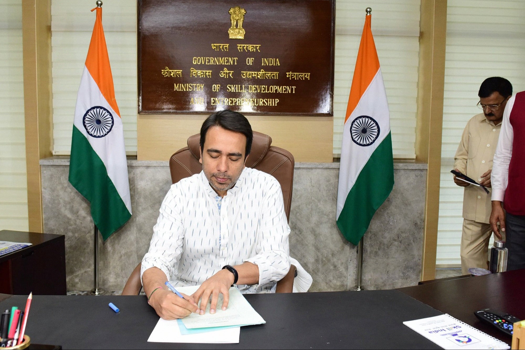 Jayant Chaudhary assumes charge of Ministry of Skill Development and Entrepreneurship as MoS ...