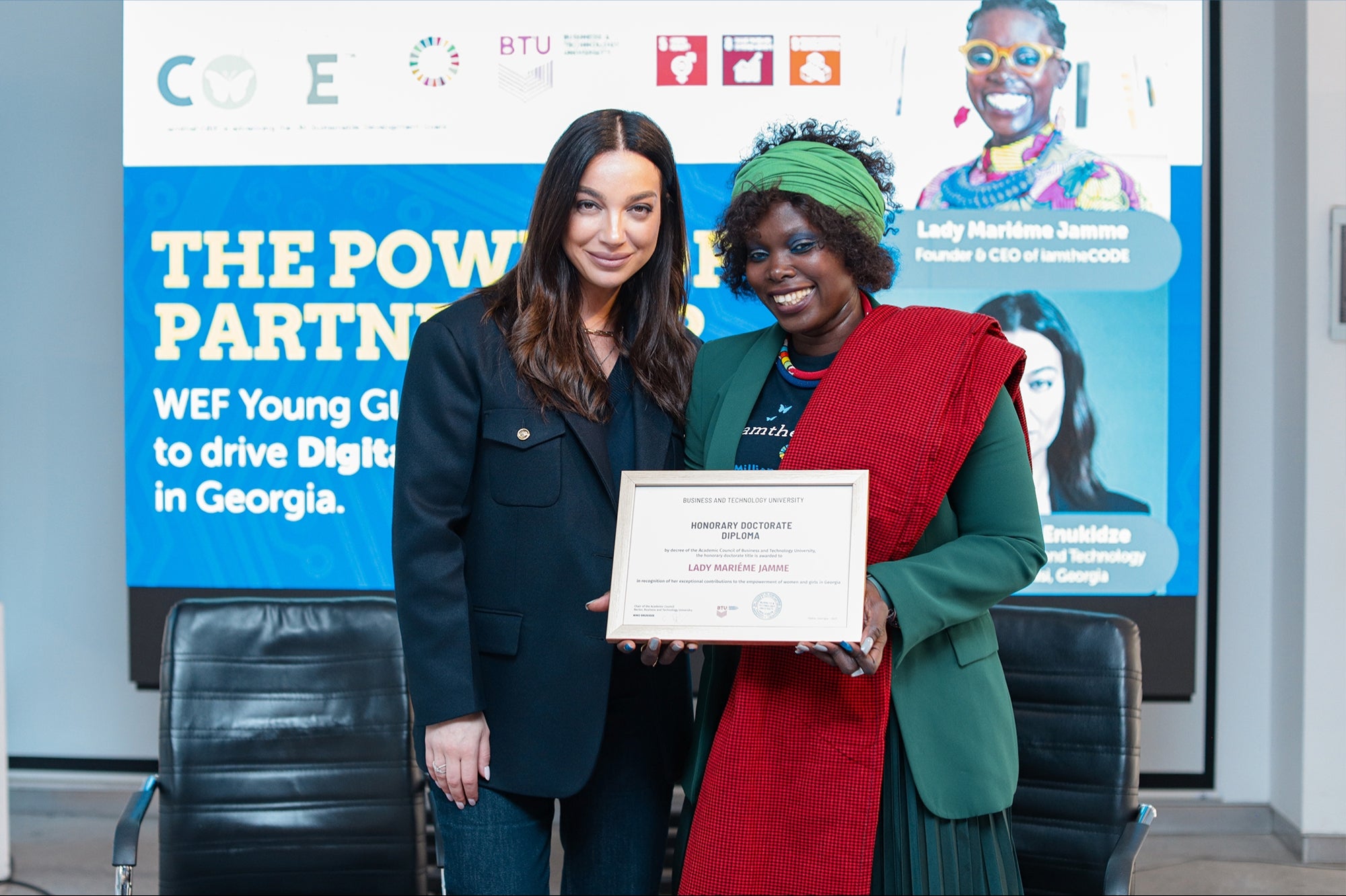 The founder of iamtheCODE, Lady Mariéme Jamme, has been awarded an honorary doctorate by BTU ...