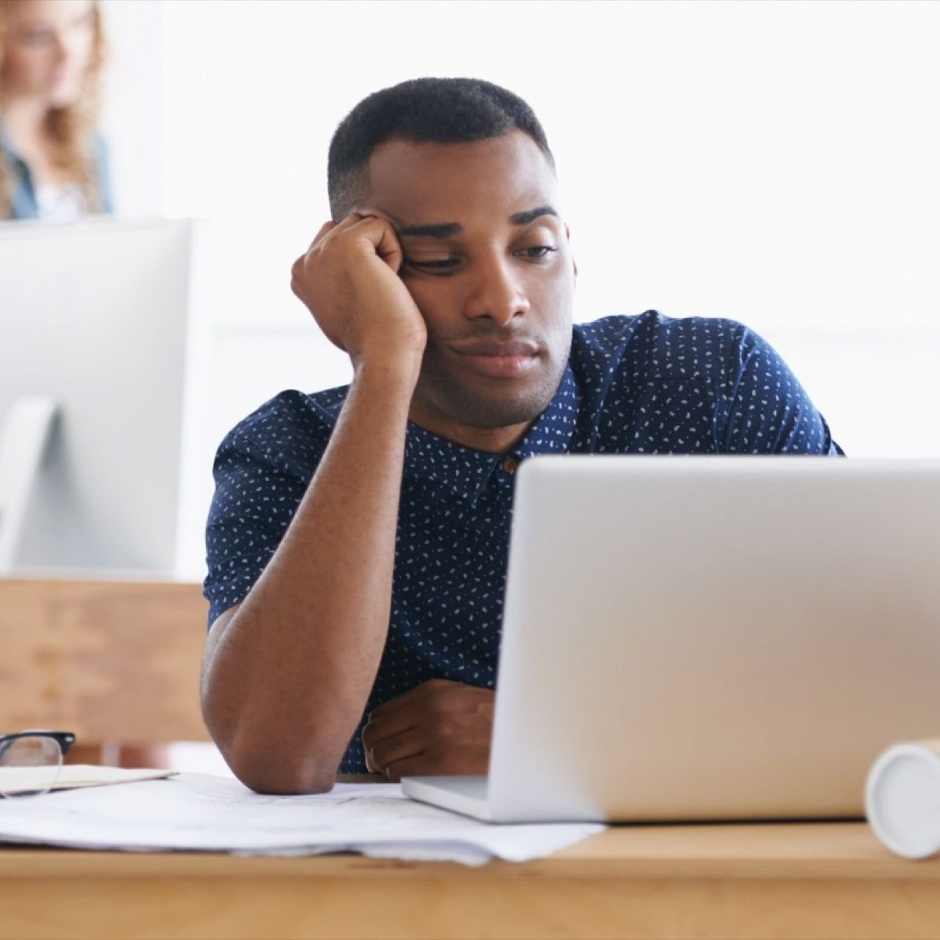 People Staring At Computer Bored